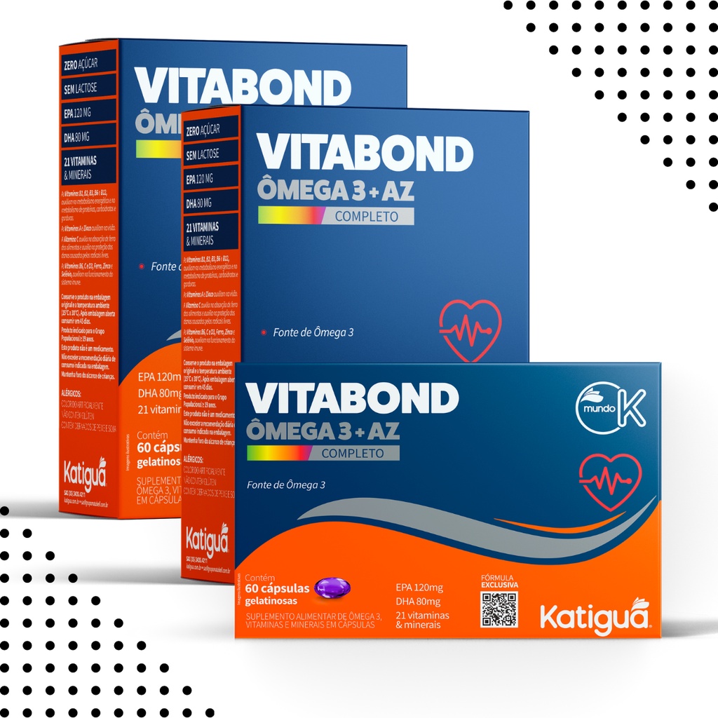 Vitabond Omega 3 AZ 60Caps Memória Vasos Sanguíneo Kit c2pts | Shopee ...