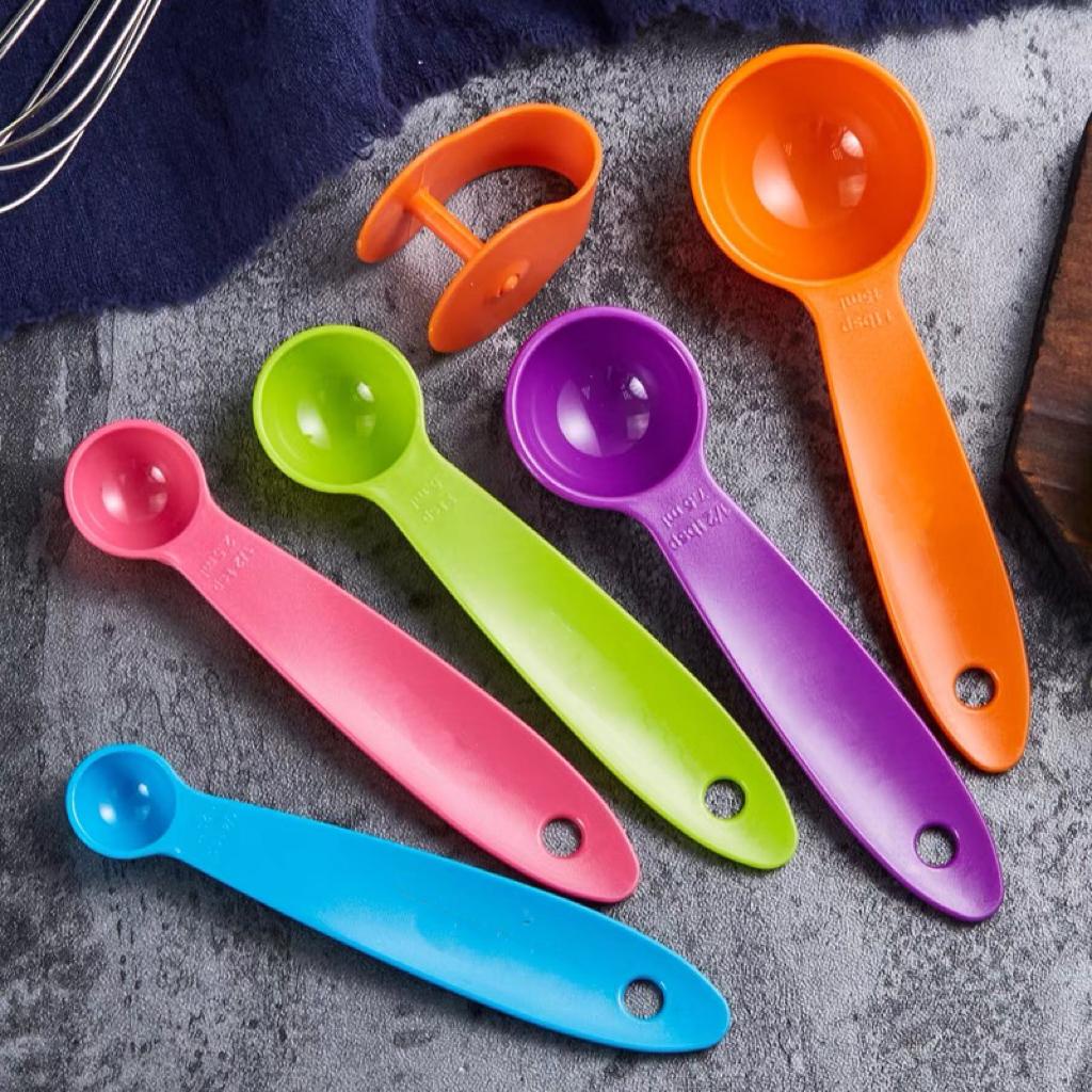 Kit Jogo Colheres Medidoras 5 Peças Medida Cozinha Colorida/Conjunto De ...