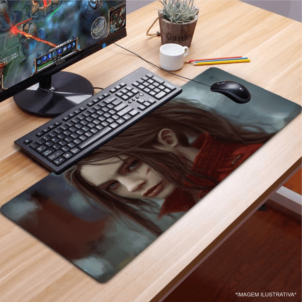 Mouse Pad Gamer 65x32cm Estampa Claire Redfield Resident Evil 859 ...