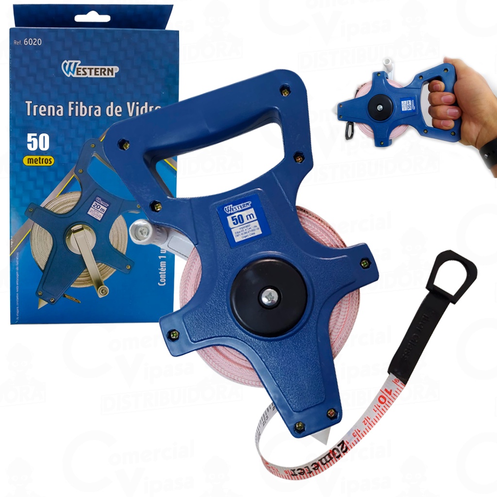 Trena Longa Fita De Vidro Metrica 50 Metros Com Manivela | Shopee Brasil