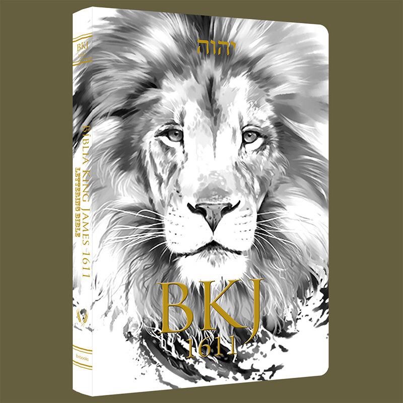Bíblia Sagrada King James Lettering - Bkj Slim Capa Leão Branca ...