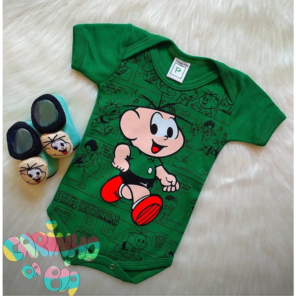 Body Mesversário Bebê Menino Cebolinha - Turma Da Mônica | Shopee Brasil