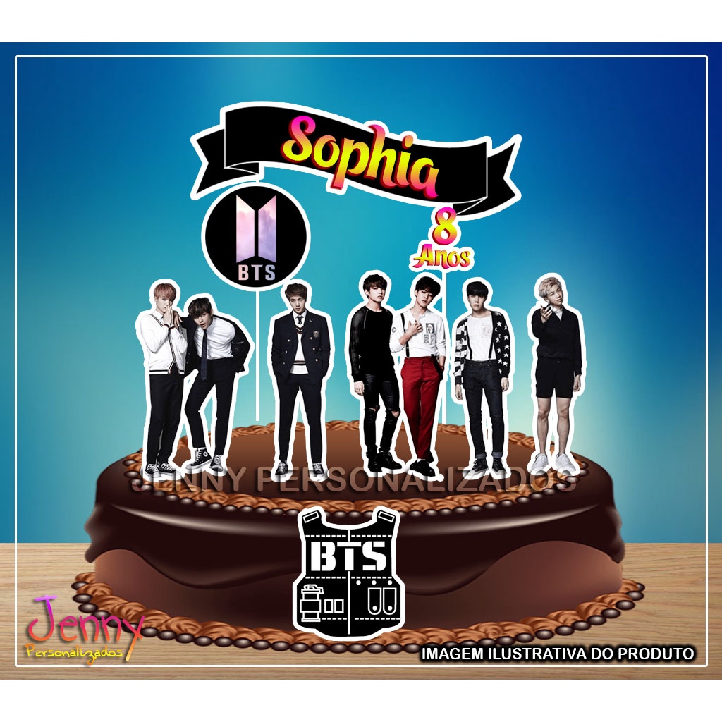 topo topper de bolo personalizado BTS 2 | Shopee Brasil