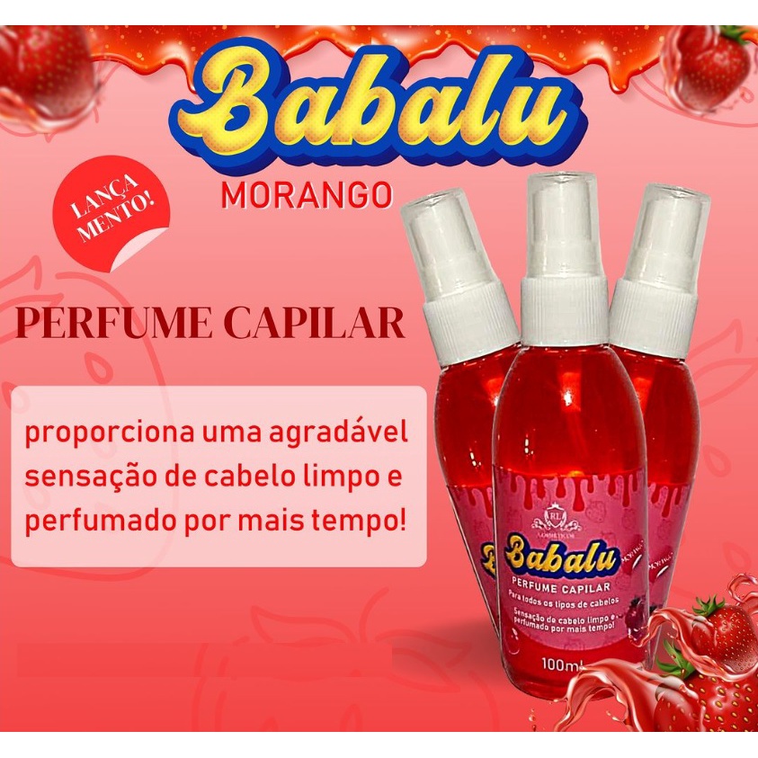 Perfume para Cabelos Babalu MORANGO Cheirinho de Chiclete Spray ...