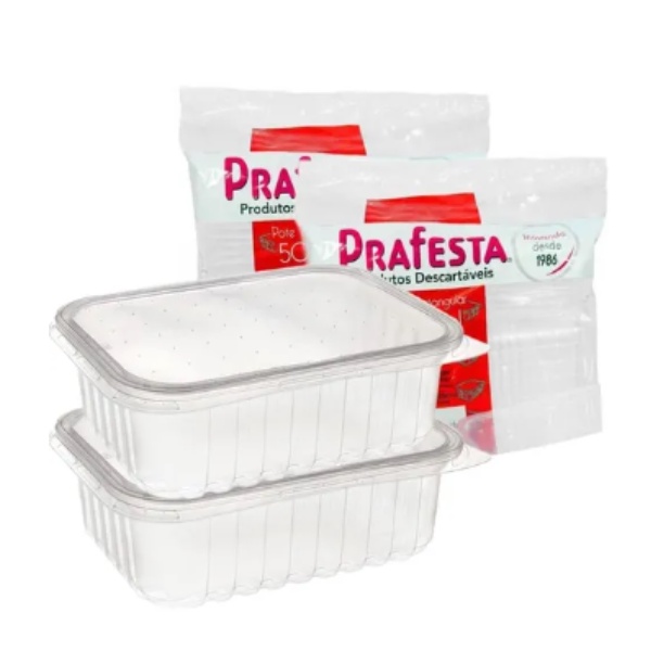 POTE DESCARTAVEL RETANGULAR 250ML PRAFESTA C/24 - 8302 | Shopee Brasil