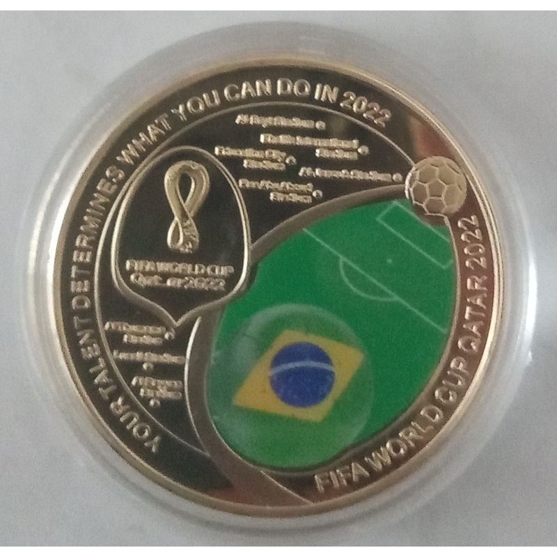 Moeda Copa do Mundo Qatar 2022 - Brasil | Shopee Brasil