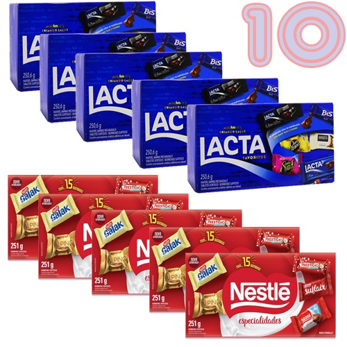 Kit 10 Caixas Bombom Misto Nestlé + Lacta Combo 150 Bombons | Shopee Brasil