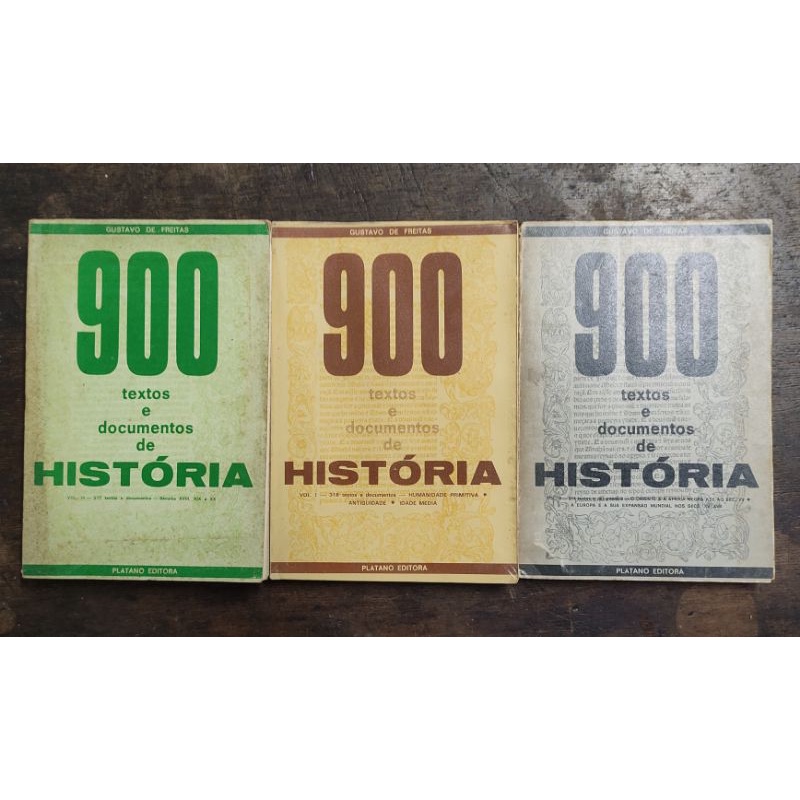 900 Textos e Documentos de História - Gustavo de Freitas 3 volumes ...