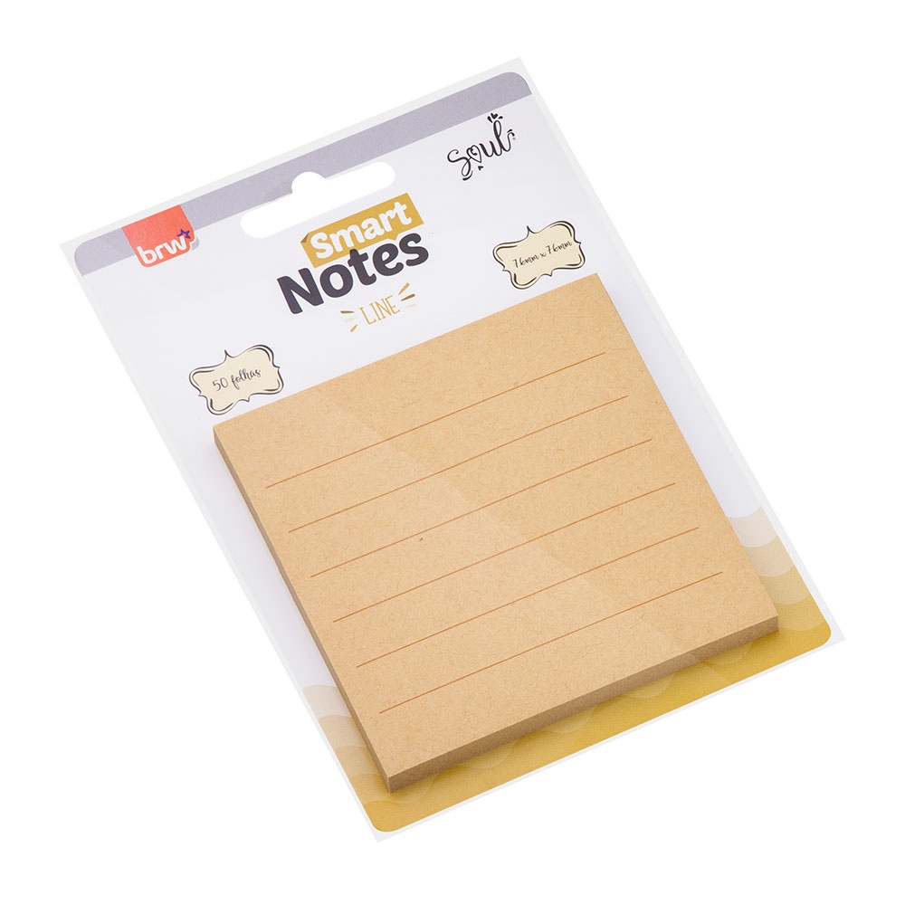 Bloco de Recado Autoadesivo Smart Notes Kraft Pautada 50 folhas BRW ...
