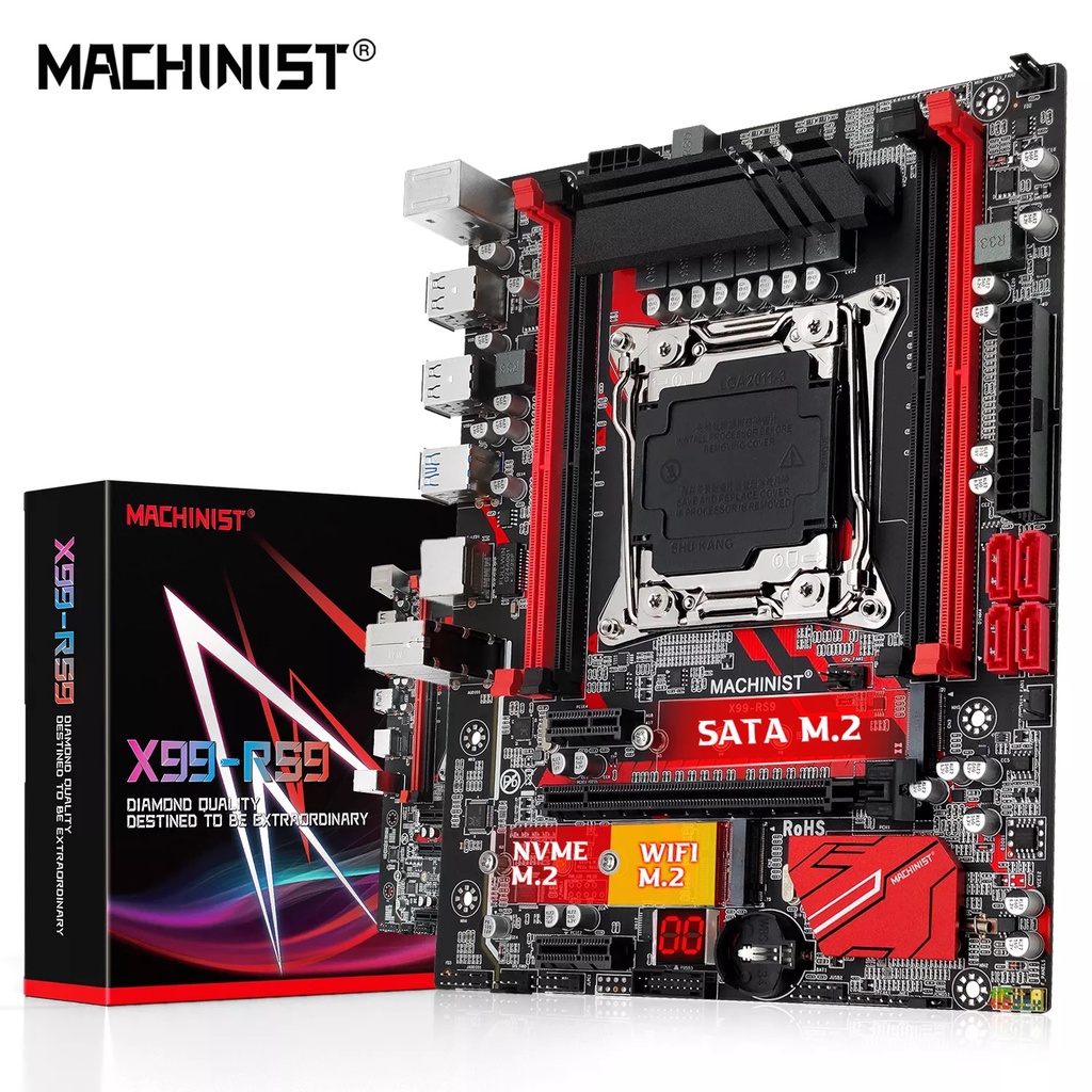 Placa Mãe Machinist X99 Rs9 + Riser Pci X16 Leia Descrição! - Escorrega ...