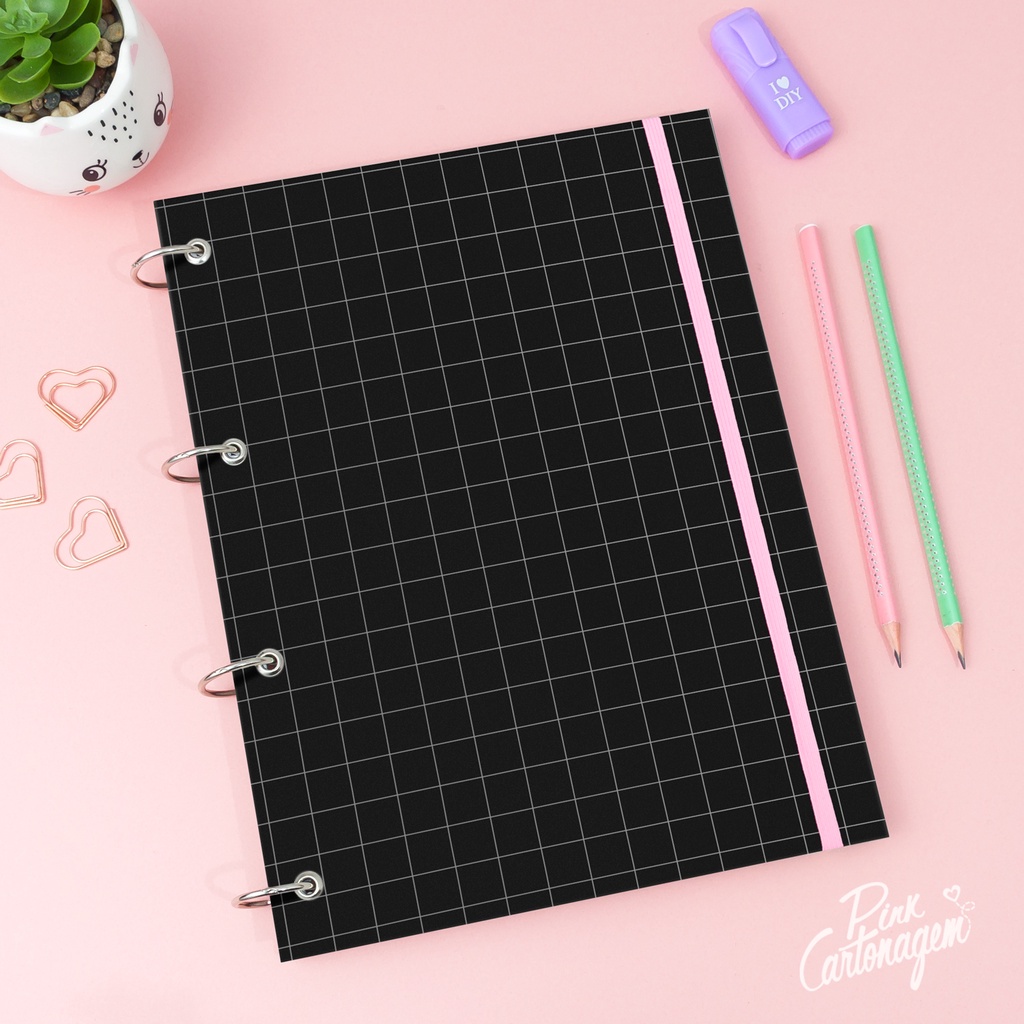 Caderno Argolado A4 Quadriculado (Somente Capa e Argolas) | Shopee Brasil