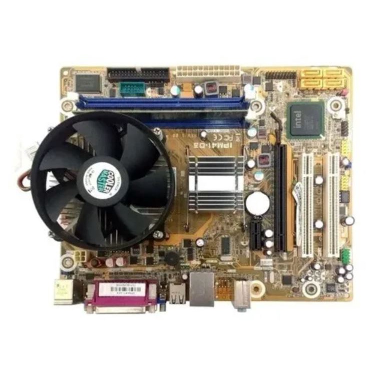 Kit Placa Mãe Pcware Ipm41-d3 + Core 2 Duo + 2gb Ddr3 cooler e espelho ...