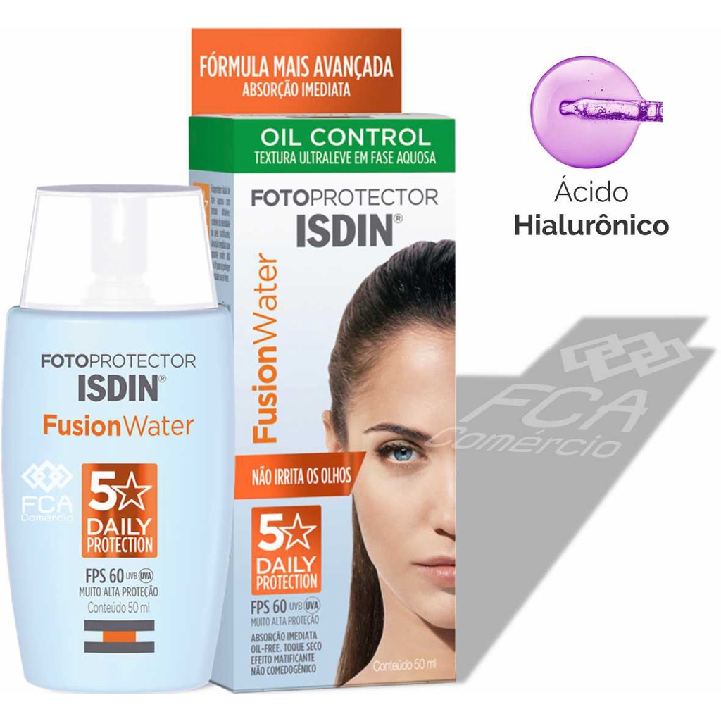 Fotoprotector ISDIN Fusion Water FPS 60 - 50ml | Shopee Brasil