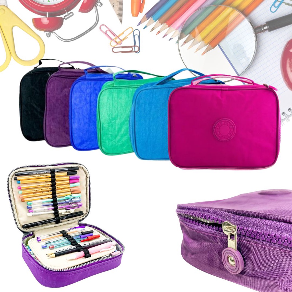 Estojo Escolar Juvenil Volta as Aulas Resistente Agua Estojo Com ...