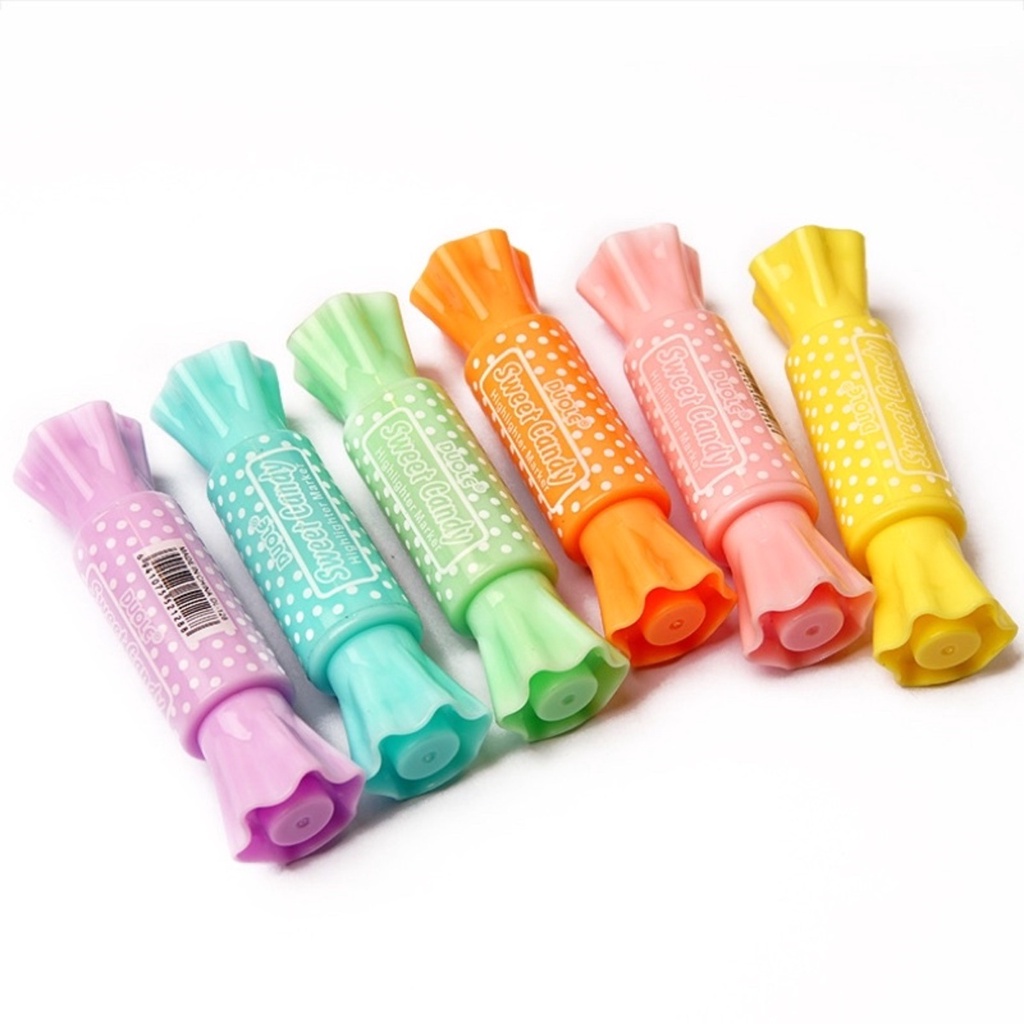 Kit 6 Marca Texto Pastel Duplo Candy Fofo Bala Kawaii | Shopee Brasil