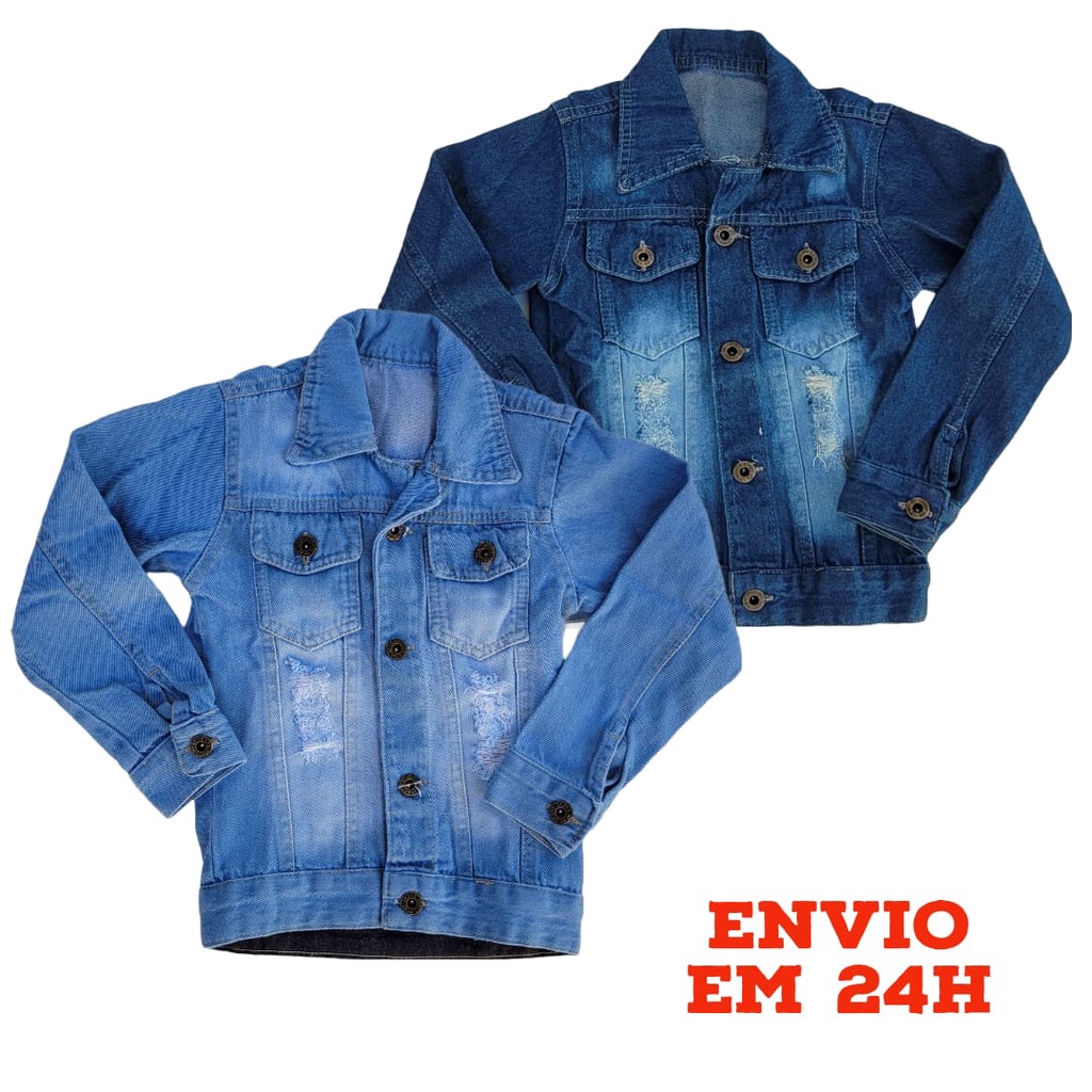 Casaco Jeans Jaqueta Infantil Ele Ela | Shopee Brasil