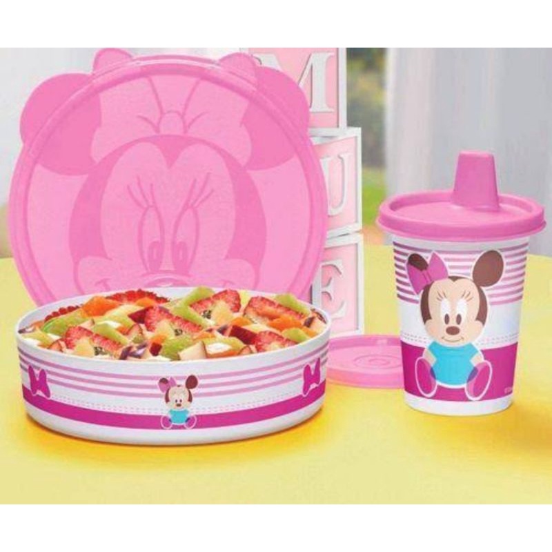 kit Minnie baby copo + pratinho Tupperware | Shopee Brasil