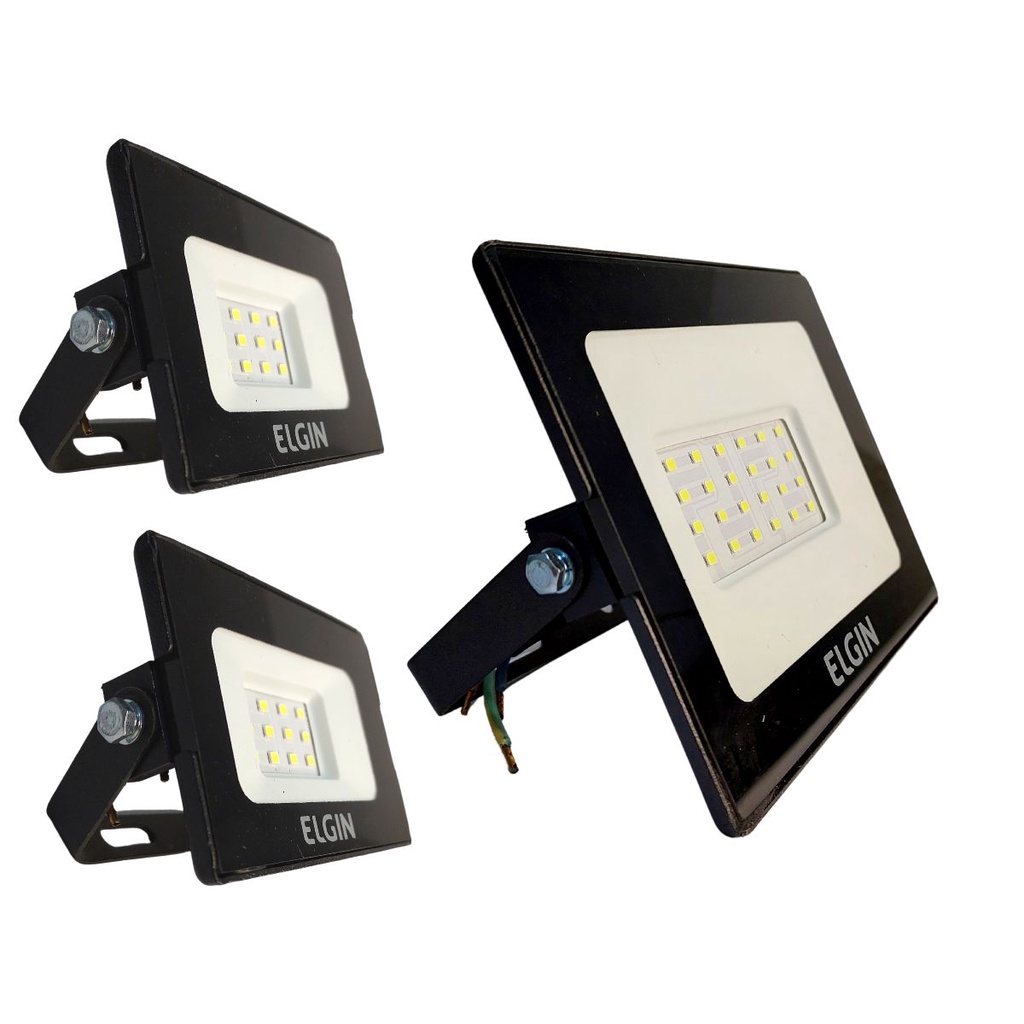 Kit 2 Refletores Led de 10W e 1 De 30W Bivolt 6500K Holofote | Shopee Brasil