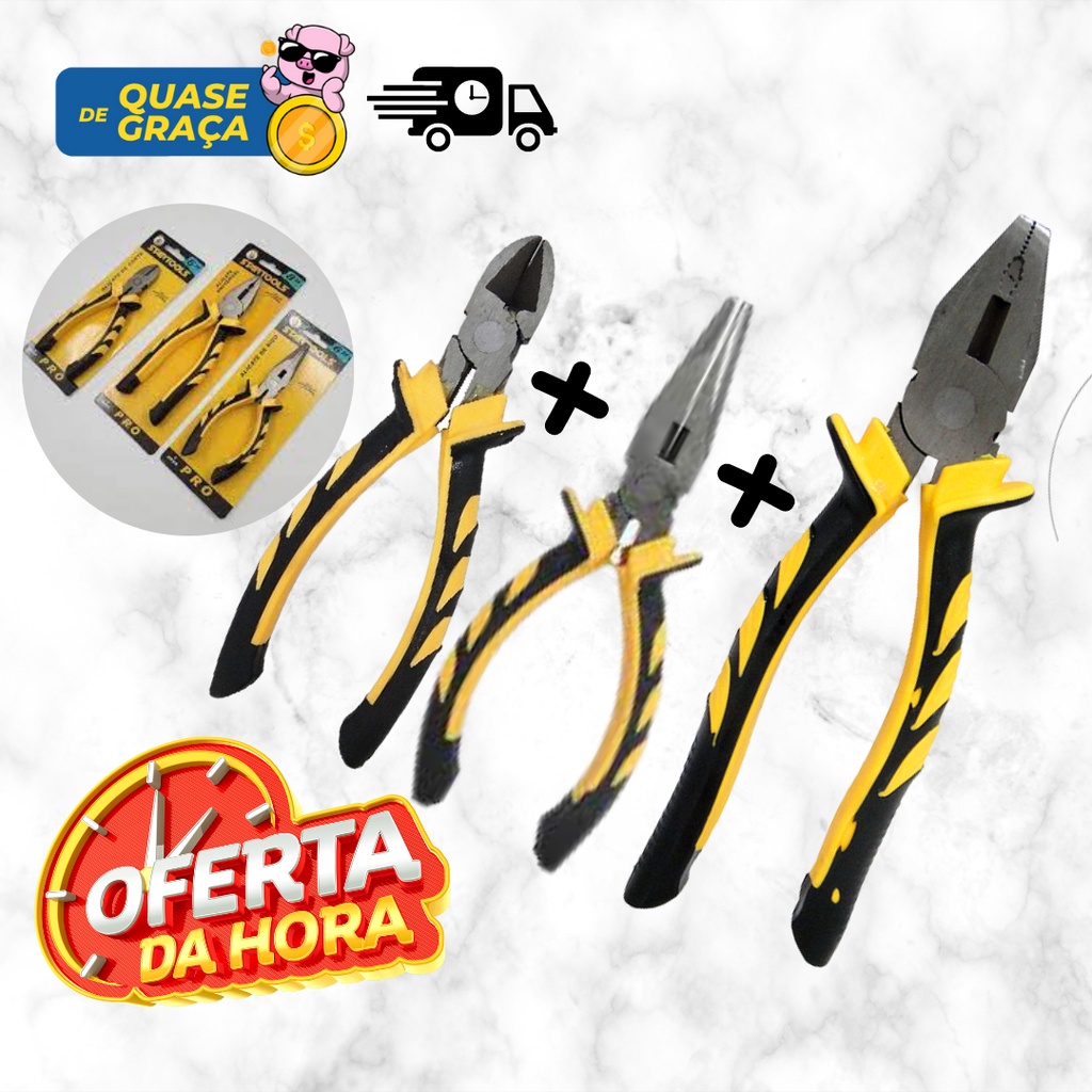 Combo Alicate Tamanho 8" Universal De Tamanho 6" Corte De Bico Para Eletricistas Profissionais ...