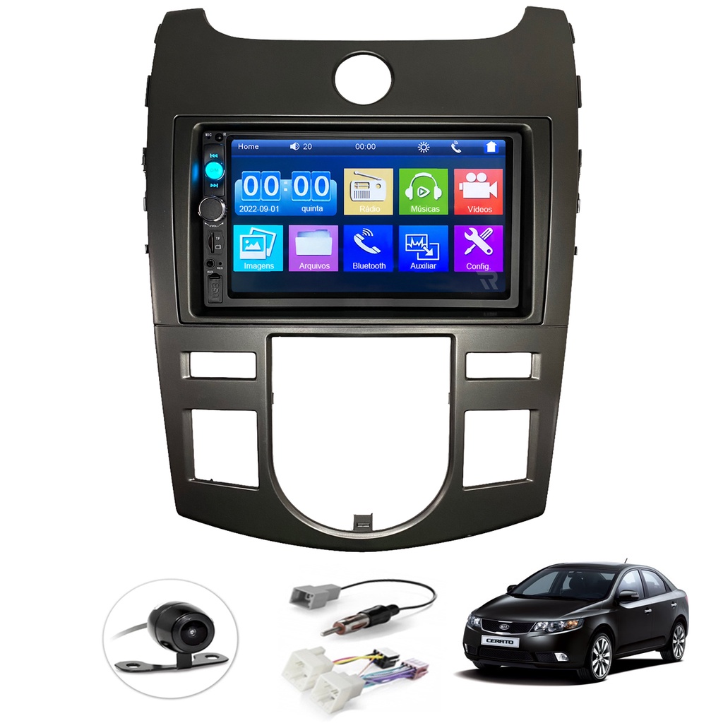 Kit Central Multimidia DVD 2 Din Mp5 Kia Cerato 2010 a 2013 Ar Digital | Shopee Brasil
