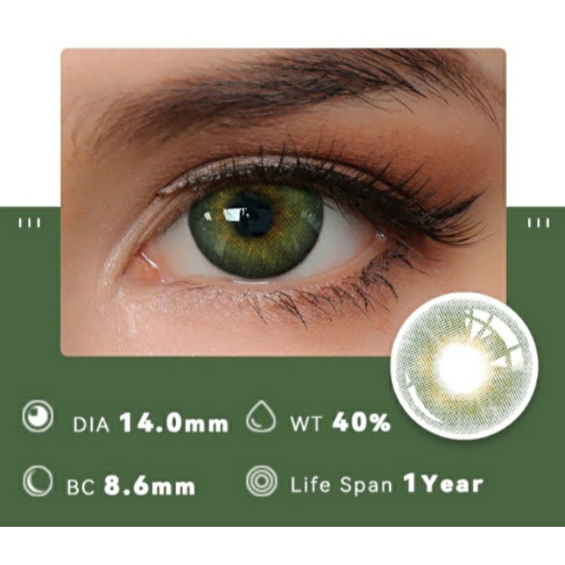 Lente de contato VERDE-FLORESTA hidrocor colorida original lentes anual ...