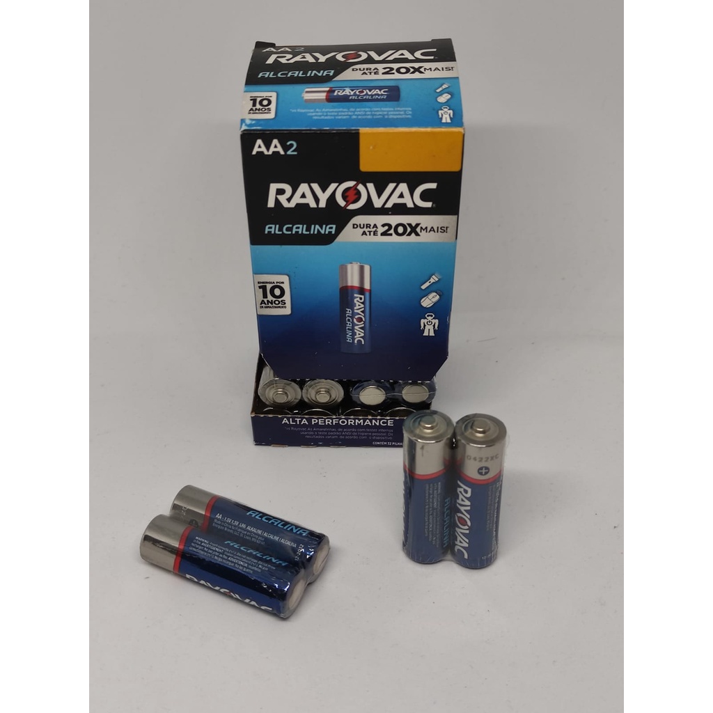 Pilhas Baterias AA2 ou AAA2 Alcalina Rayovac | Shopee Brasil