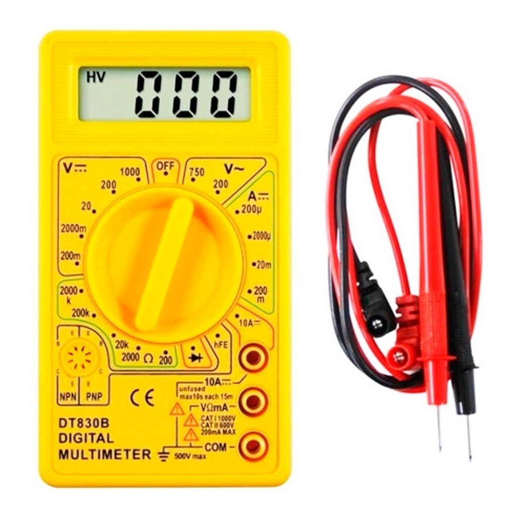 Multimetro Digital Profissional Medidor Eletrico Eletronico Com Cabo e ...