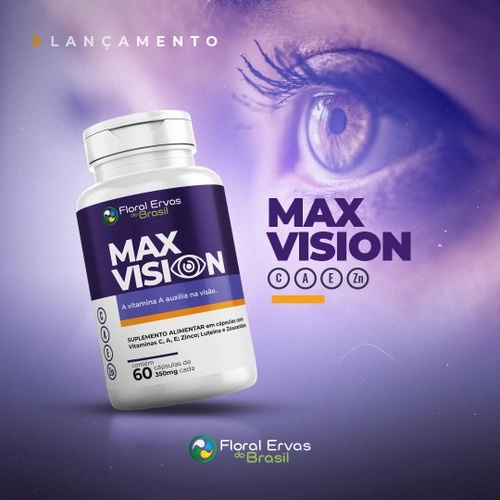 Luteina e Zeaxantina Original Max Vision com Vitaminas A C E para os Olhos 60 cápsulas Floral ...