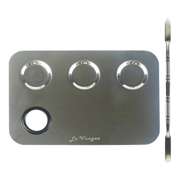 Placa E Espatula Para Misturar Maquiagem Retangular - Le Vangee ...