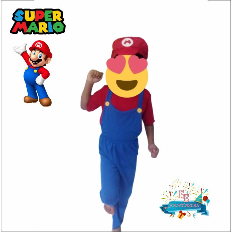 Fantasia super Mario Pp 1 ano ao Gg 14anos | Shopee Brasil
