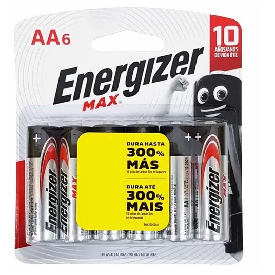 PILHA ENERGIZER MAX AA COM 06 UNIDADES | Shopee Brasil