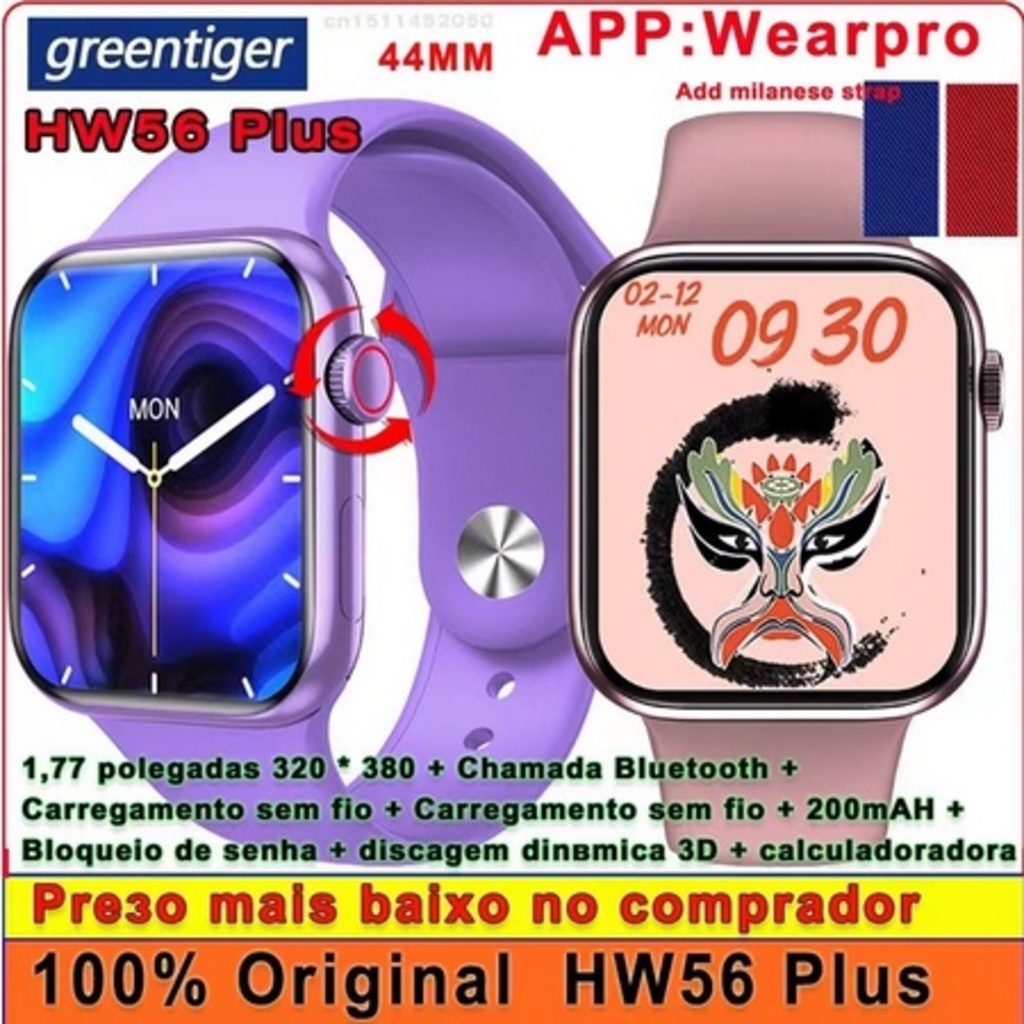 Smartwatch Hw56 Plus De Relógio Inteligente Lançamento 44mm | Shopee Brasil