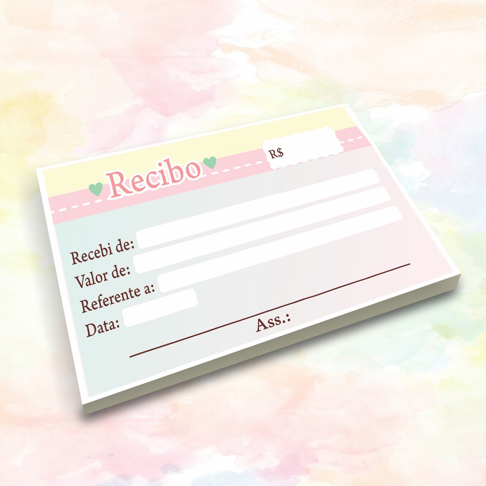 Bloco de Recibo - 10x15cm - 100fls - Personalizado | Shopee Brasil