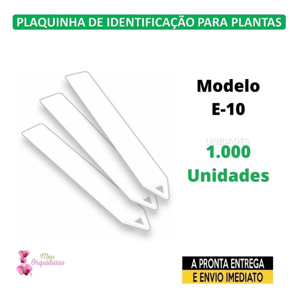Plaquinha De Identificação De Plantas Modelo E-10 Com 1.000 Unidades ...
