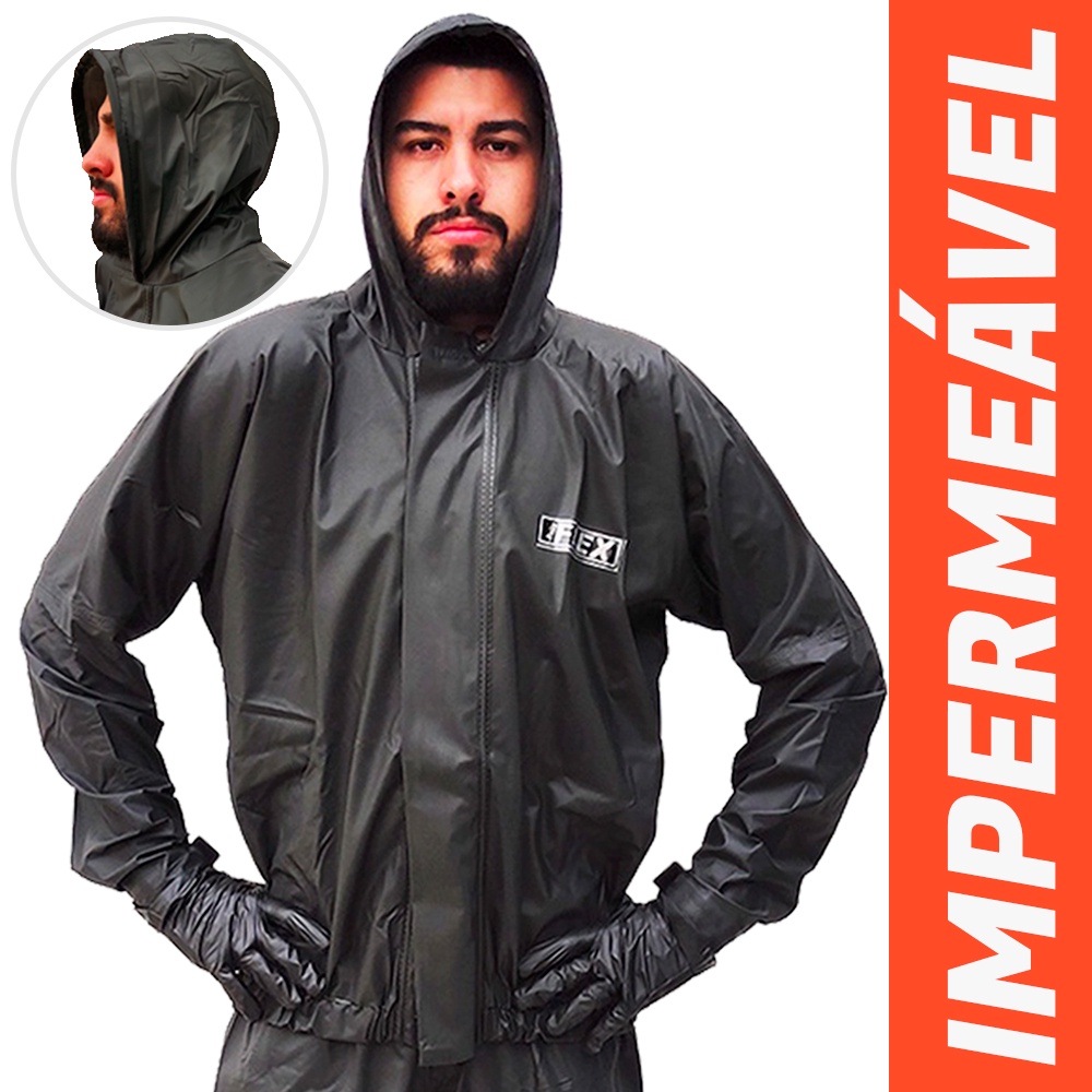 Capa De Chuva Motoqueiro Com Capuz Delta Flex PVC P/ Motoqueiro ...