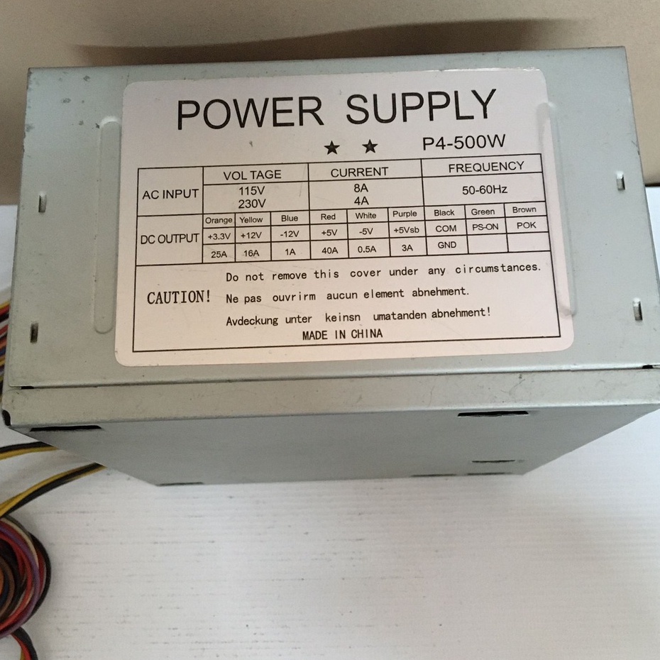 Fonte Nominal Power Supply Modelo: P4-500W - 24Pinos Sata ATX | Shopee ...