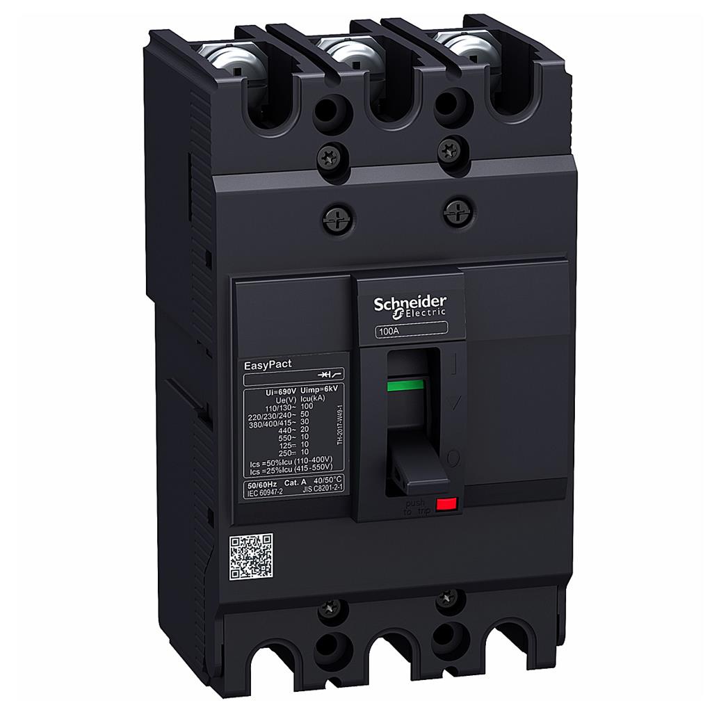 Disjuntor Caixa Moldada Tripolar 100A 18Ka 50/60Hz Schneider | Shopee Brasil