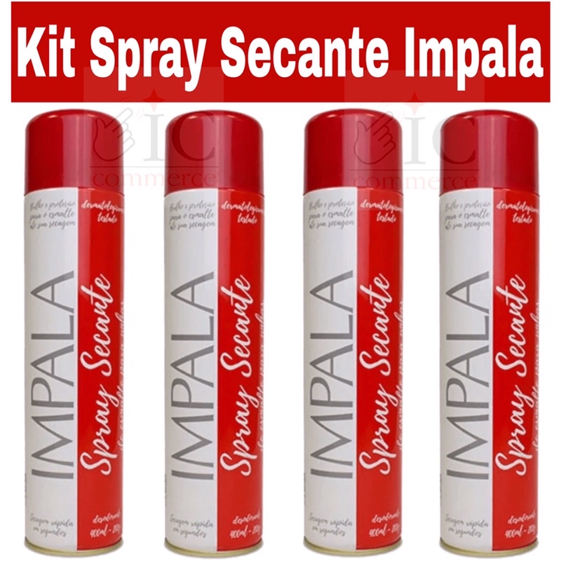 Kit Spray Secante Esmalte Para Unhas Impala 400ml | Shopee Brasil