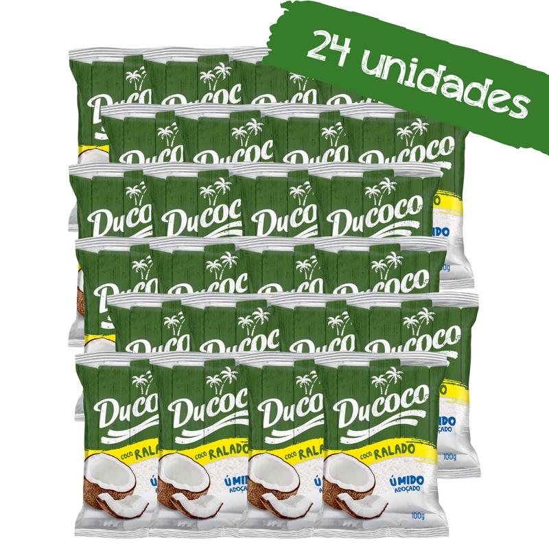 Coco Ralado Ducoco Úmido Adoçado - kit 24 unidades de 100g | Shopee Brasil