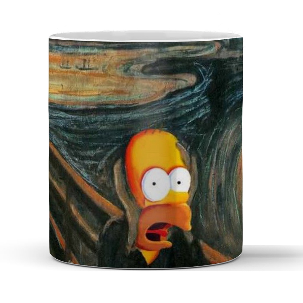 Caneca Simpsons Homer Paródia O Grito Edvard Munch Expressionismo ...