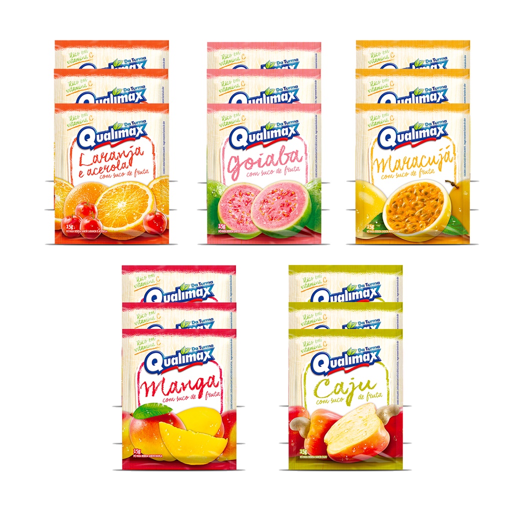 Combo de 5 Sabores de Refrescos: 3 un de cada (total 15 und) x 15g ...