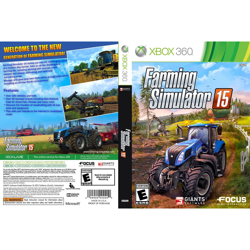 Farming Simulator 15 [ Xbox 360 LT 3..0 ou RGH 3.0 ] | Shopee Brasil