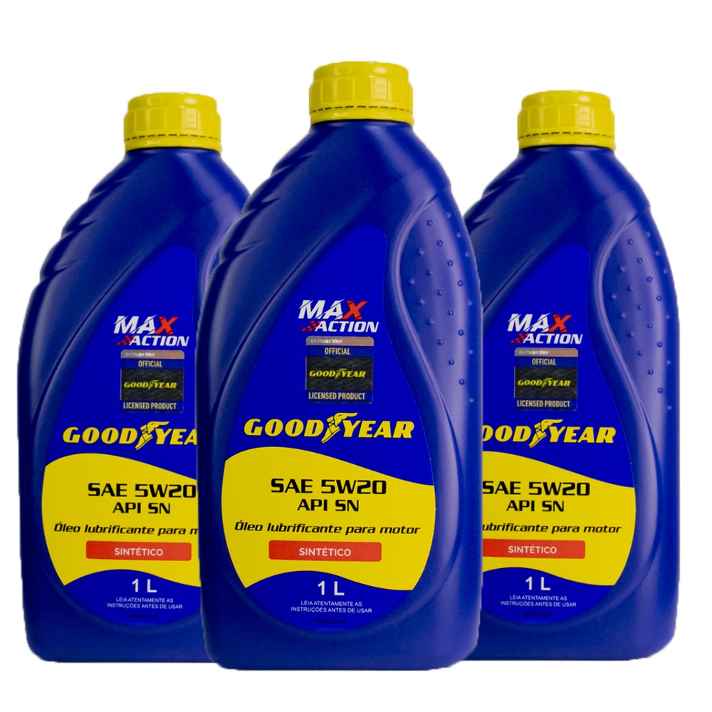 Kit com 3 Óleos de Motor Sintético (API SN SAE) 5W20 Goodyear | Shopee Brasil
