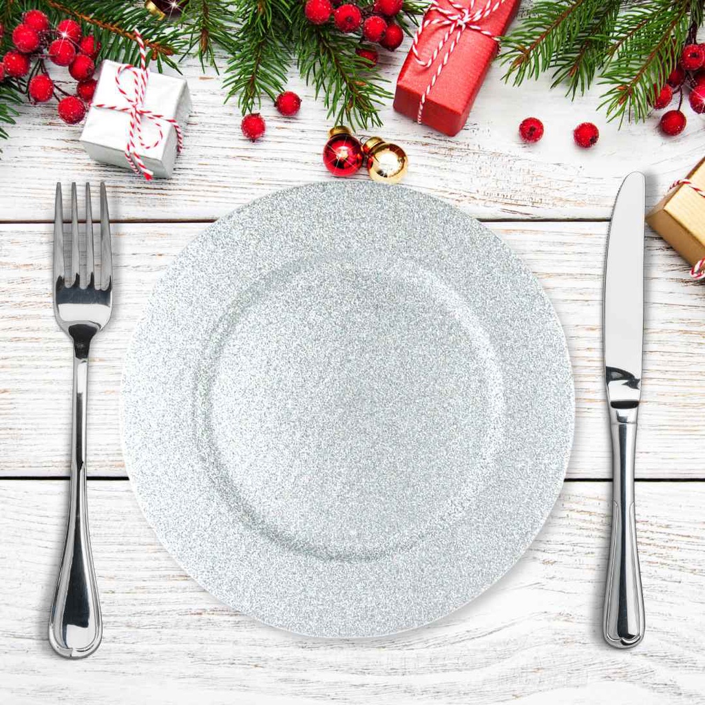 Sousplat Supla Soupla Suplat Para Mesa Posta Decorado Natal Glitter ...
