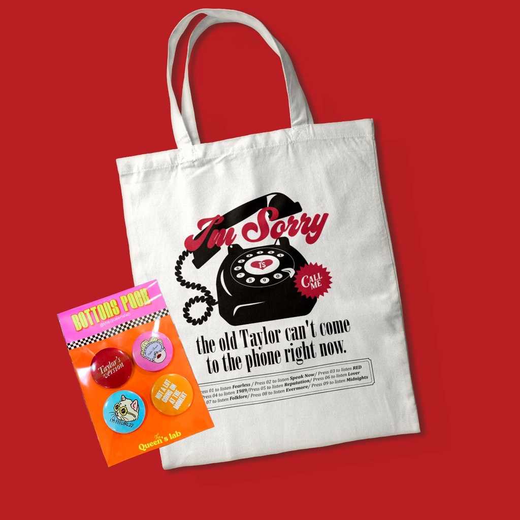 Combo Ecobag Taylor Swift + Kit Pack 4 Bottons Taylor Swift - The Eras ...