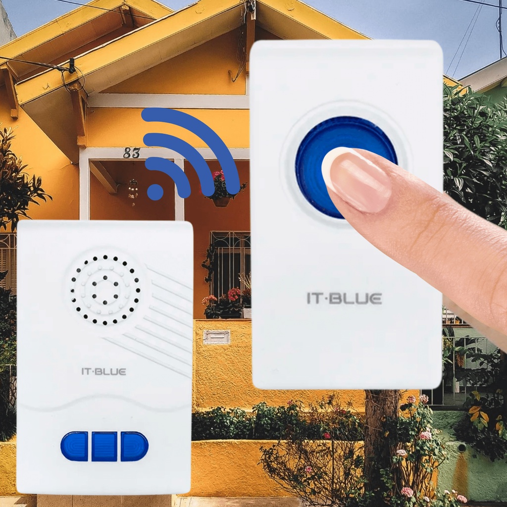 Campainha Sem Fio Residencial Bivolt Interna ou Externa com Bateria It Blue SD-175A | Shopee Brasil
