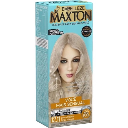 Tinta de Cabelo Maxton Mini Kit 12.11 Louro Platina Cinza | Shopee Brasil