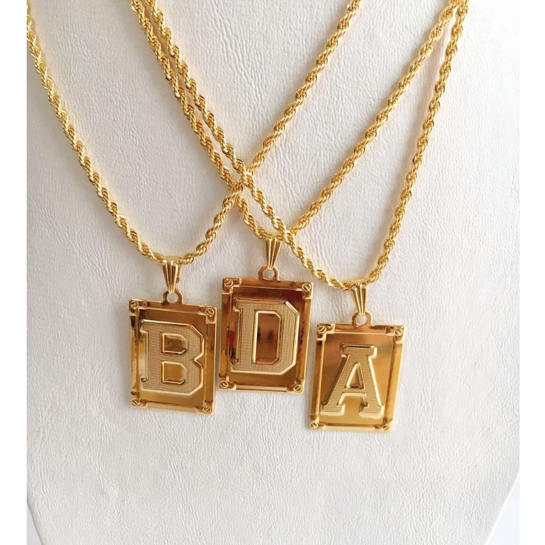 Colar Com Letra Inicial Nome Pingente Folheado Ouro 18k a-z Dourado ...