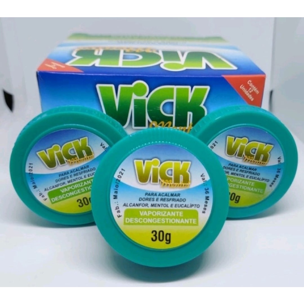 Pomada Vick Antigripal 12 Unidades Dores Resfriado Gripe Alergia Oferta ...