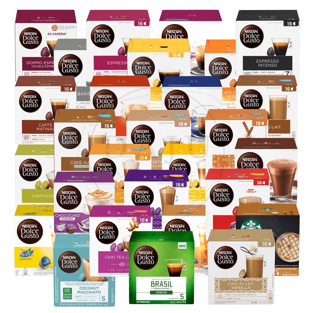 Dolce Gusto Caixa Nescafé 12 e 16 Cápsulas Todos Os Sabores Completo ...